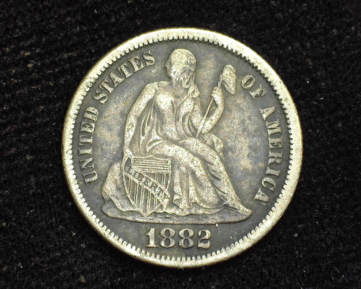 1882 Liberty Seated Dime F - US Coin — Huntington Stamp & Coin Shop
