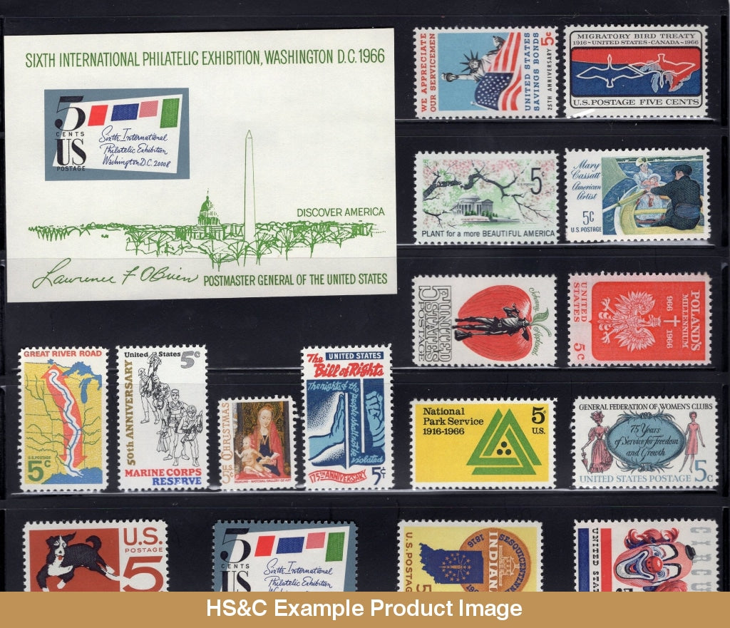 1966 US Commemorative Stamp Year Set MNH #1306-1322 F/VF — Huntington ...
