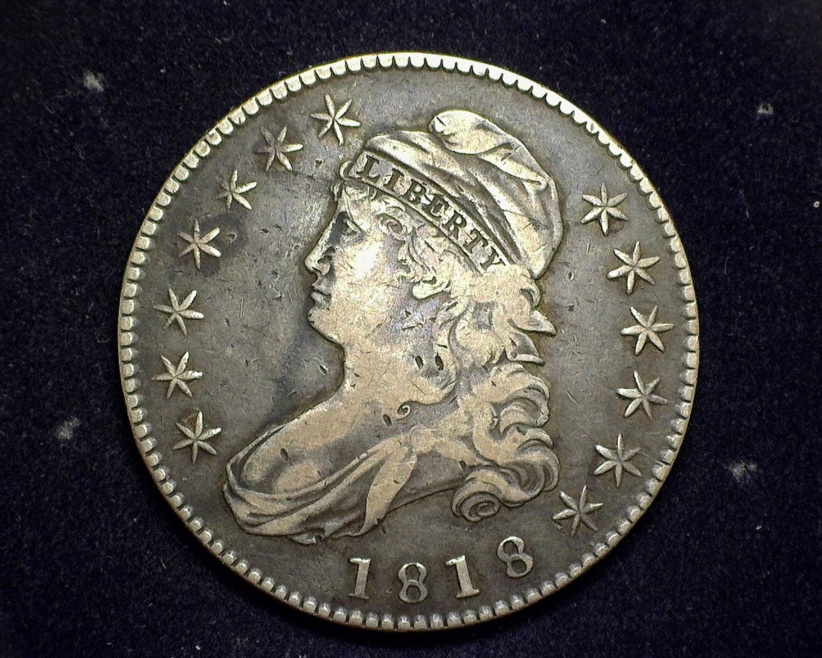 1818 Capped Bust Half Dollar F Planchet defect on reverse - US Coin ...