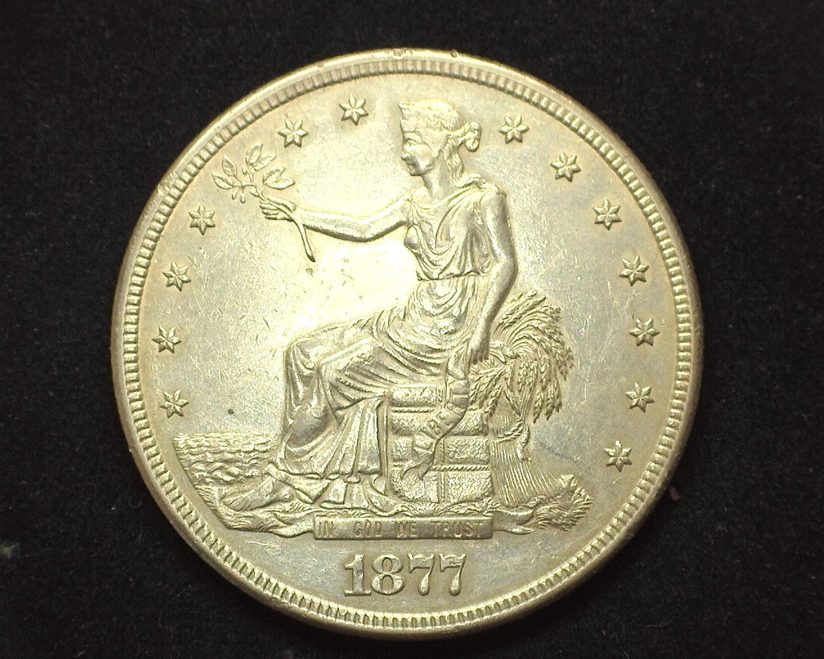 1877 S Trade Dollar AU - US Coin — Huntington Stamp & Coin Shop