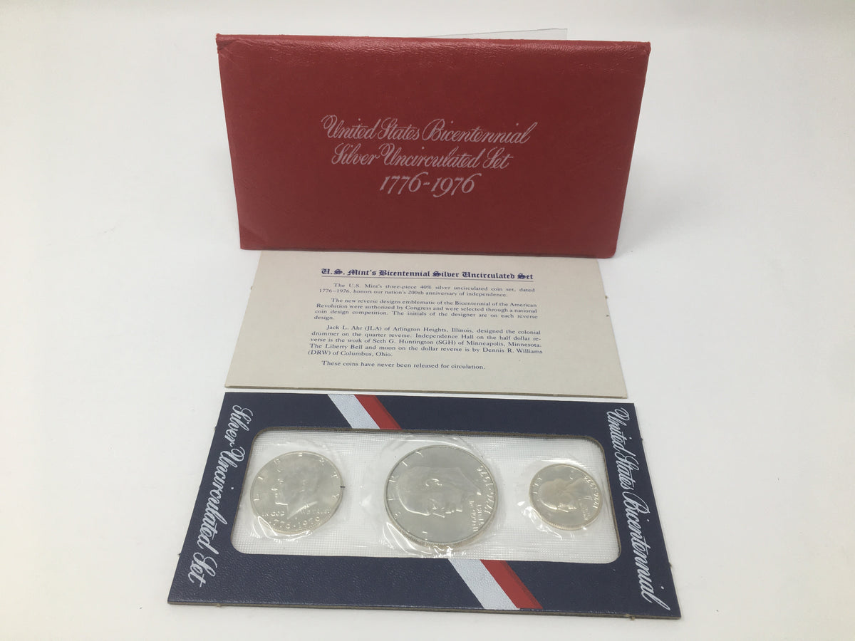 1976 S US Mint Uncirculated Bicentennial Silver Set — Huntington Stamp ...