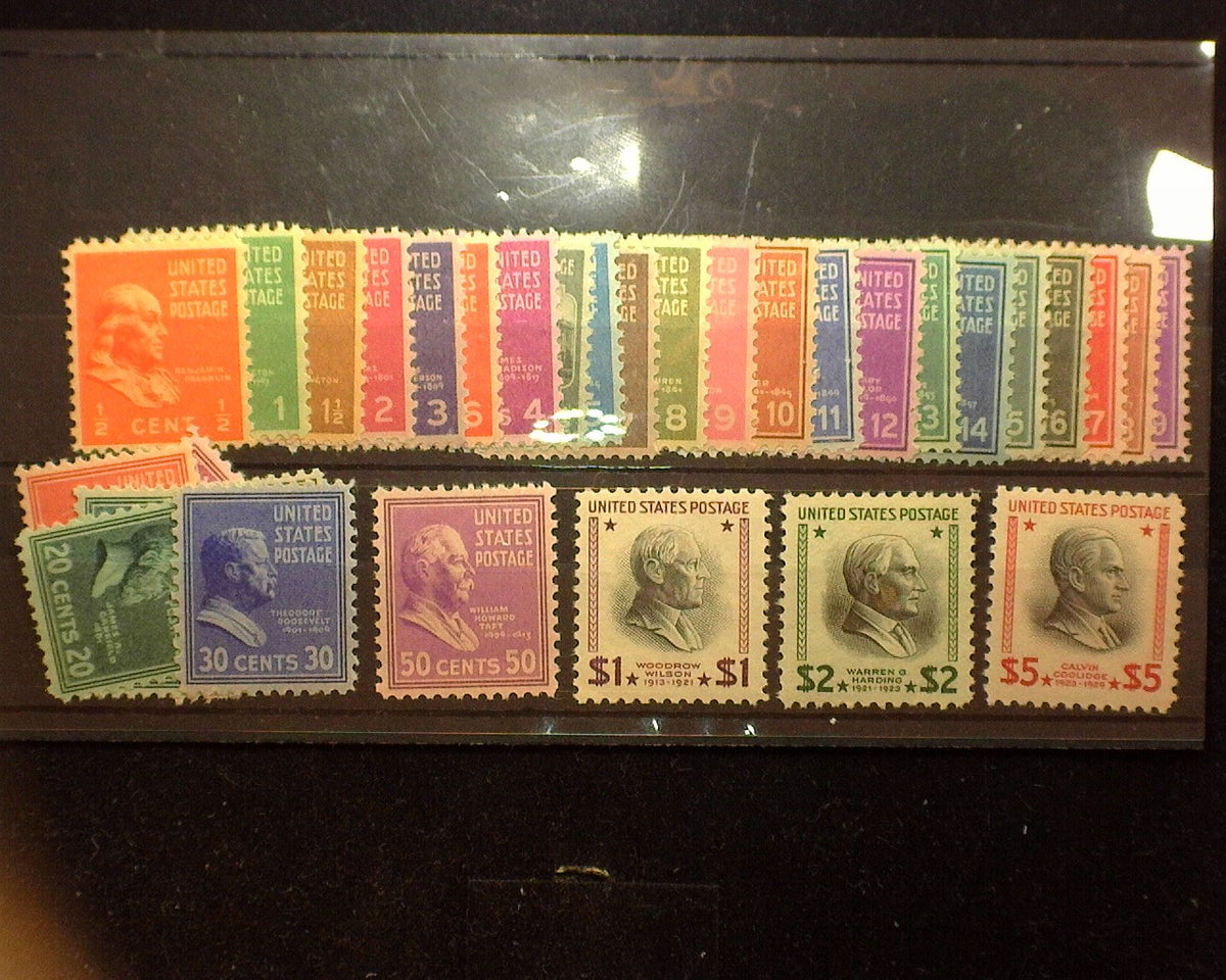 #803-834 1938 Prexy Outstanding hand chosen set. Mint XF NH US Stamp ...